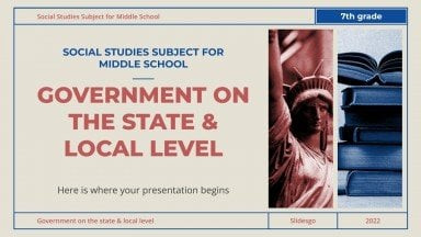 Social Studies Subject ppt템플릿테마 Middle School - 7th Grade: Government ...